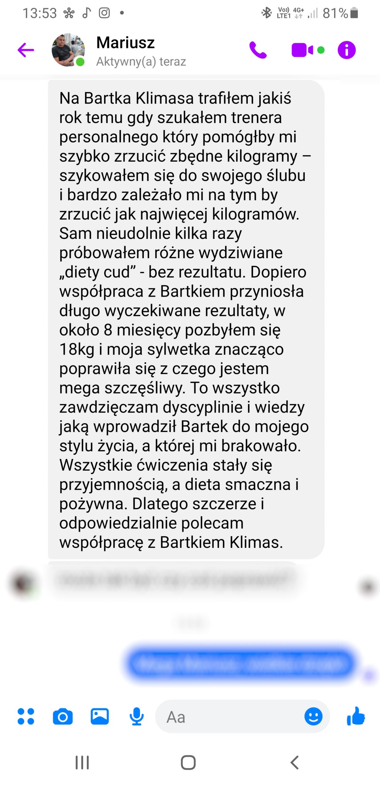 Dwumetrowy Trener – Bartek Klimas – Trener personalny – Częstochowa